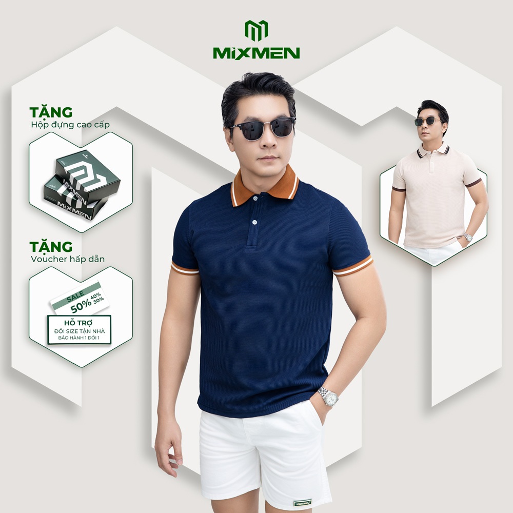 Áo Polo Nam Mixmen XENTER M-980 Chất Vải Thun Gân Cao Cấp Lạ Mắt, Sang trọng, dễ phối đồ, Big ...