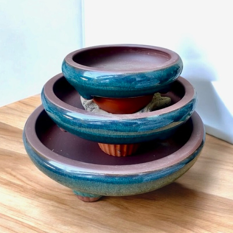 Chậu Bát Tràng xang ngọc hình ang tròn cho bon sai, sen đá, chậu dày ...