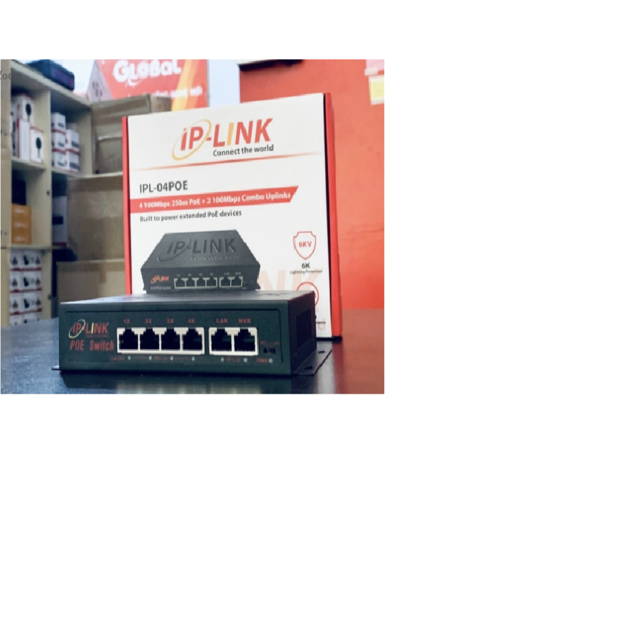 Switch POE IPLink SW04 4 Cổng (Smart PoE - 4 Port PoE + 2 Port Up Link ...