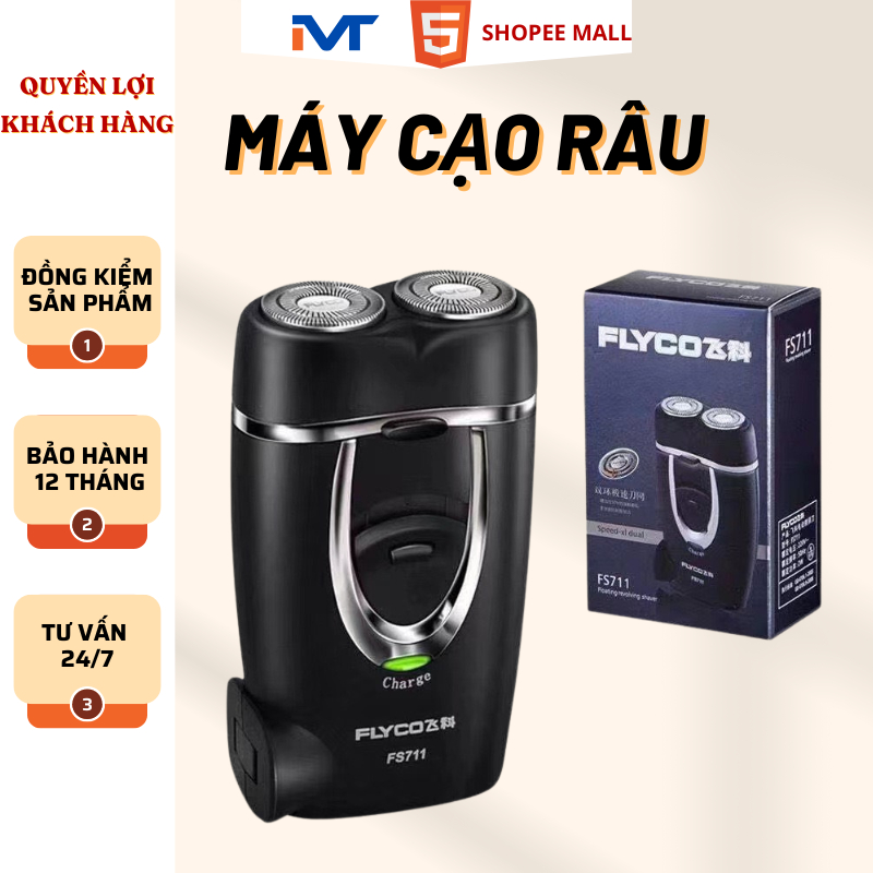 Máy Cạo Râu Flyco 711s CESTON - 2 Lưỡi Cạo Nổi - Máy Cạo Râu Đa Năng Đầu Cạo Chống Nước | Shopee ...