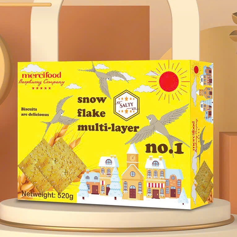 Bánh quy ngàn lớp hộp giấy 520g( 2 màu: đỏ, vàng) | Shopee Việt Nam