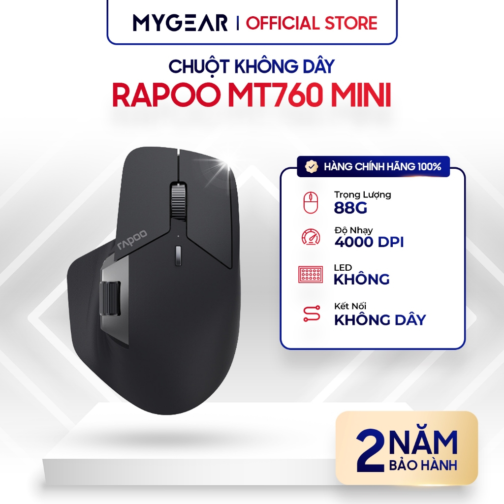Chuột không dây Rapoo MT760 / MT760M Mini Đen / Trắng Xám / Hồng Nhạt ...