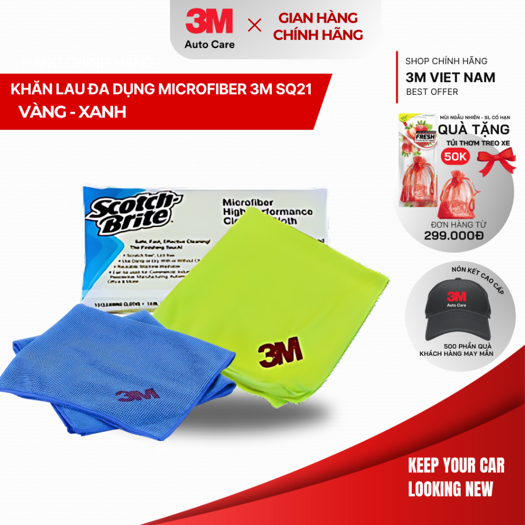 [SSPIC199K - GIẢM 10% ]Khăn Lau Đa Năng Cao Cấp Microfiber 3M™ SQ21 ...