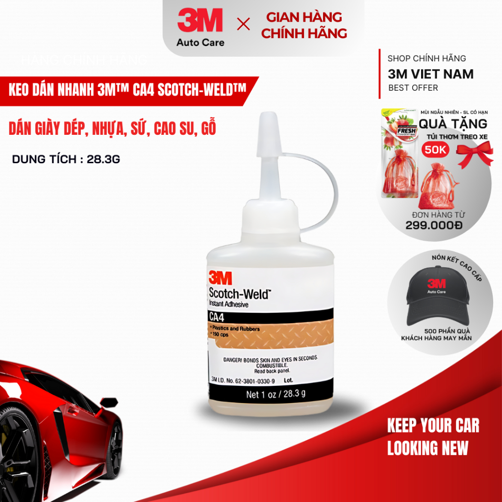 [SSPIC199K - GIẢM 10% ]KEO DÁN NHANH 3M™ CA4 SCOTCH-WELD™ MÀU TRONG ...