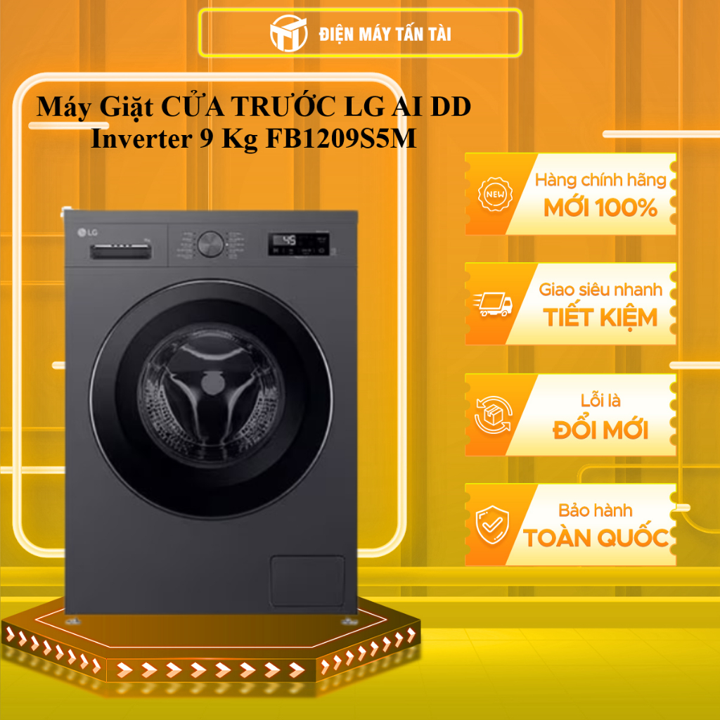 FB1209S5M - Máy Giặt CỬA TRƯỚC LG AI DD Inverter 9 Kg FB1209S5M - GIAO ...