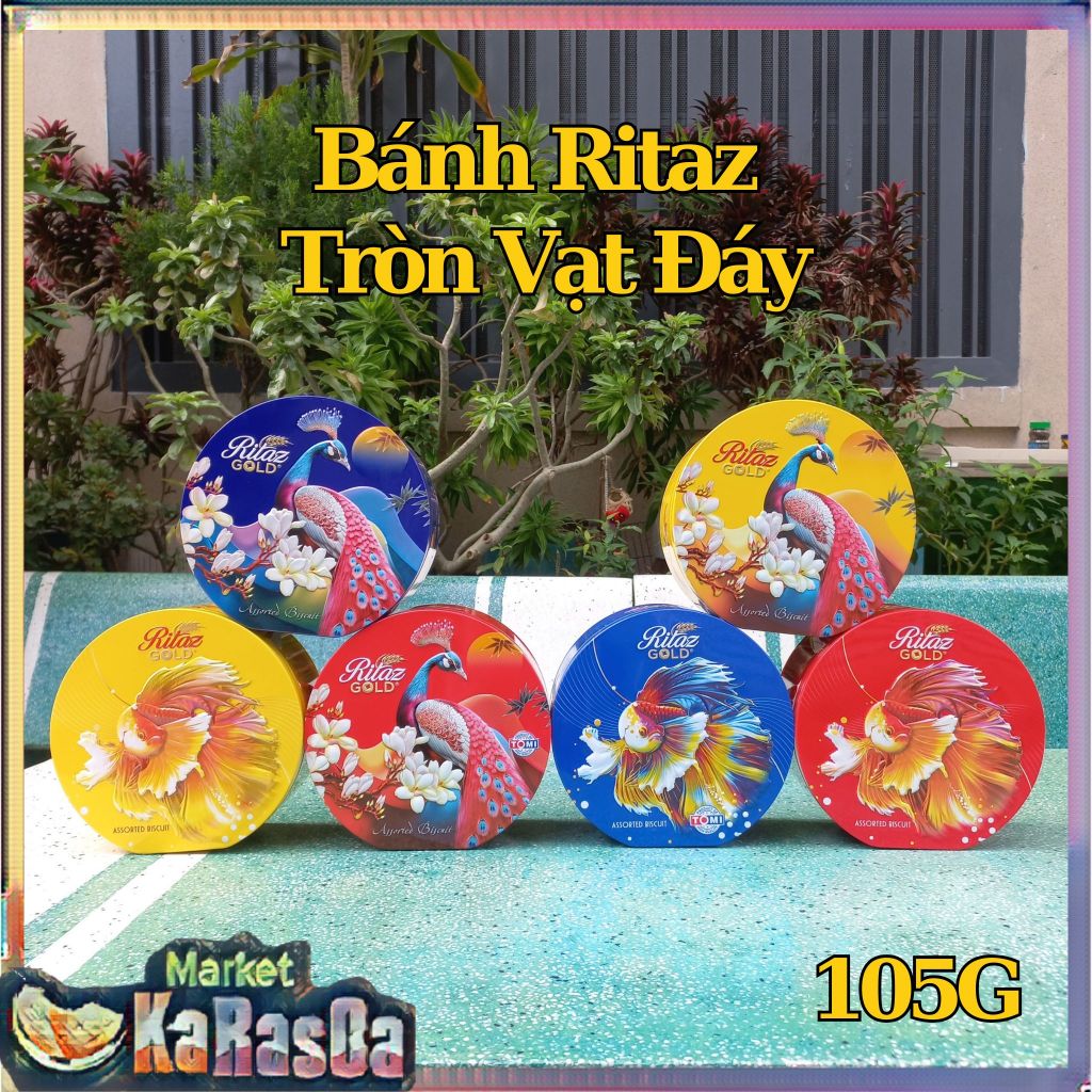 Bánh quy Ritaz Gold Hộp Thiếc Tròn Vạt Đáy 105G | Shopee Việt Nam