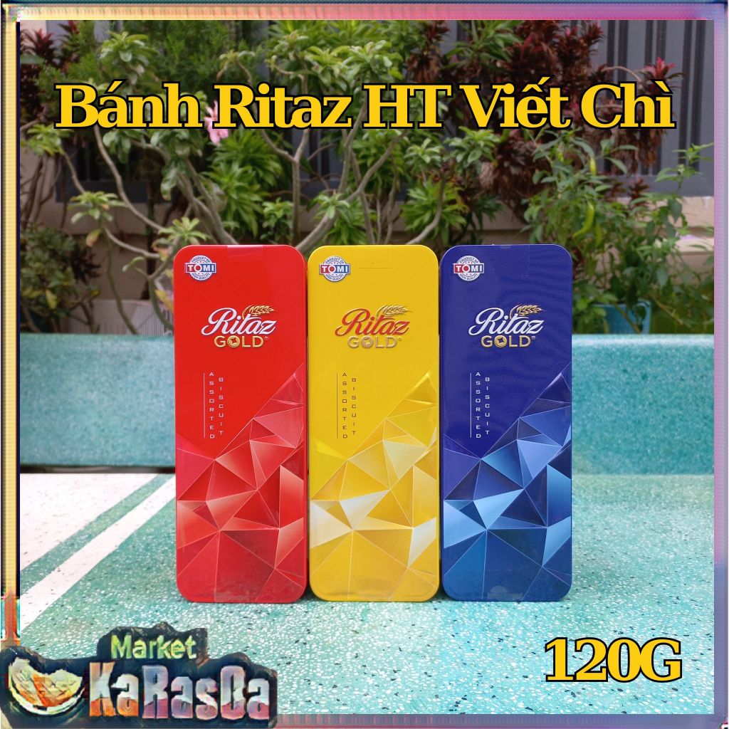 Bánh quy Ritaz Gold Hộp Thiếc Viết Chì 120G | Shopee Việt Nam
