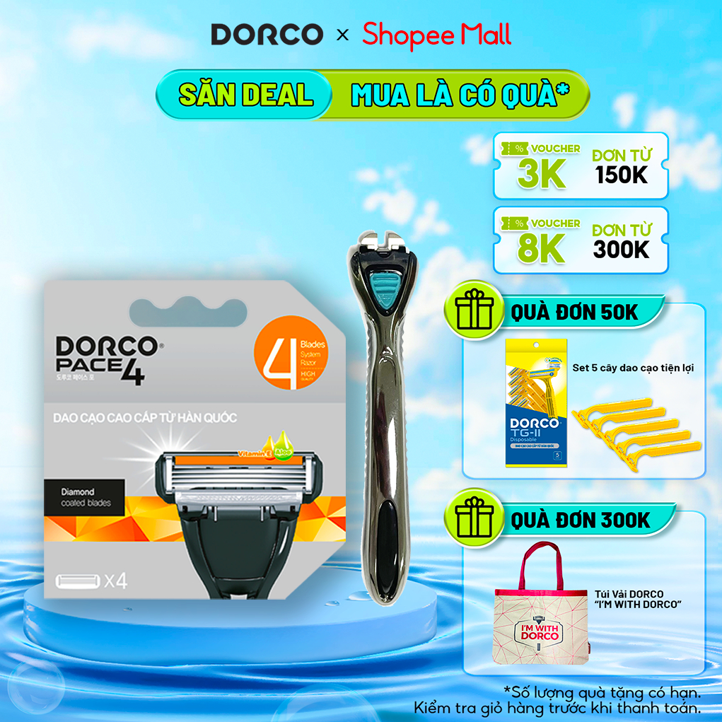 Hộp 4 Đầu Dao Cạo 4 Lưỡi Dorco Pace 4 Và Hộp Quà Tặng Tay Cầm Dao Cạo ...