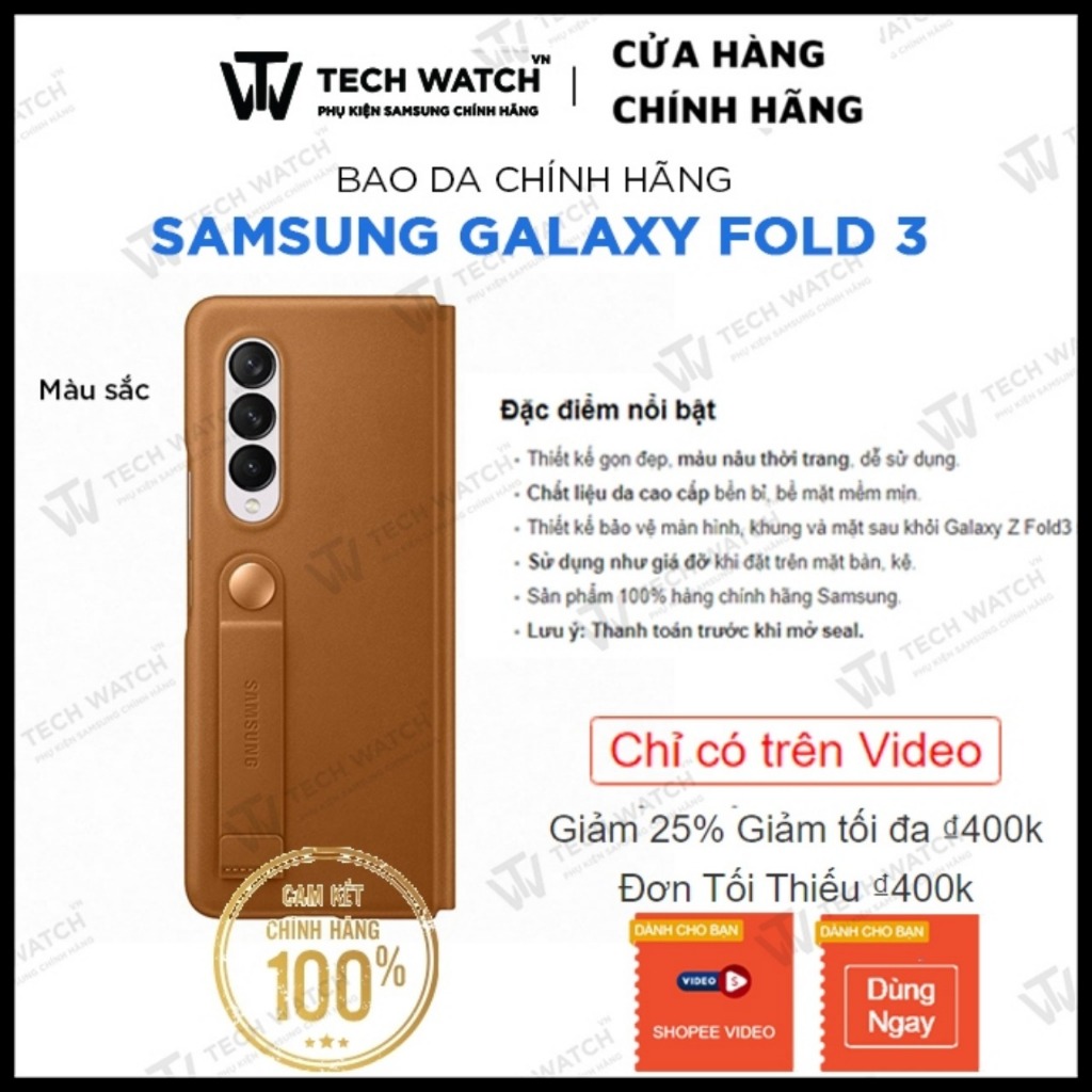 [ BAO DA Z FOLD3 ] Bao da nắp gập Galaxy Z Fold3 Samsung Chính hãng ...