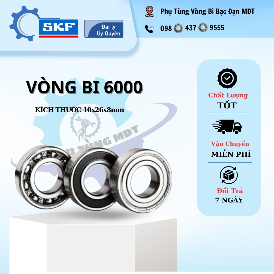 Vòng bi bạc đạn SKF 6000, 6001, 6002, 6003, 6004, 6005 2RS1/2Z/C3 ...