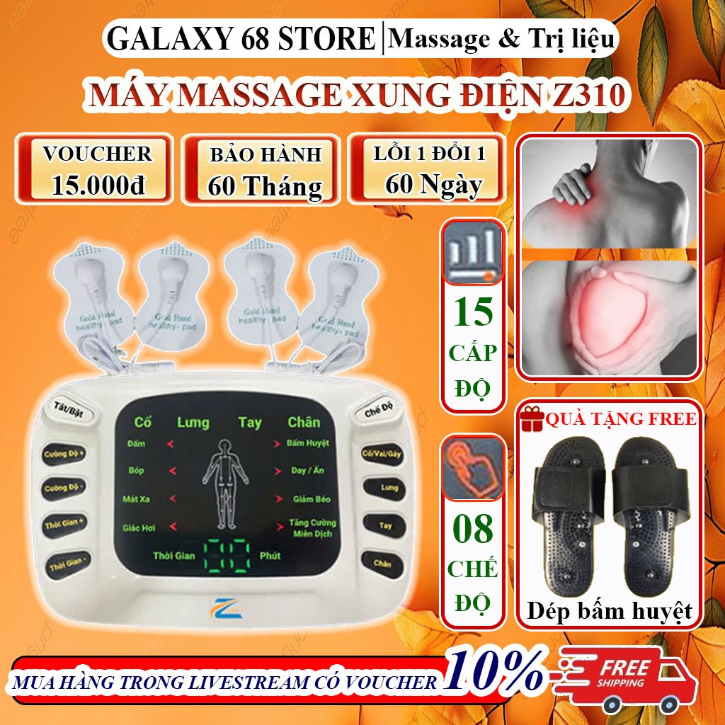 Máy massage xung điện trị liệu TIẾNG VIỆT Z310 Máy mát xa châm cứu xung điện toàn thân giảm nhức ...