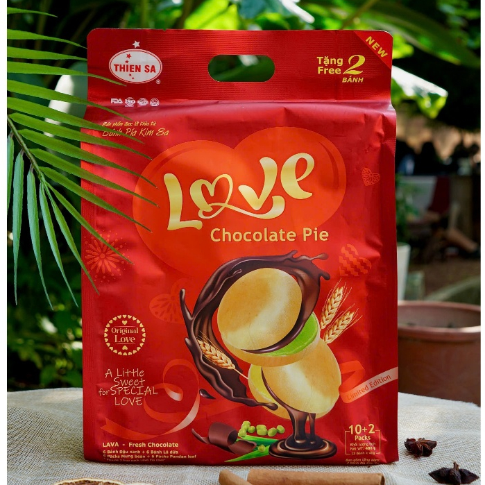 Bánh Pía Love Chocolate Pie Đậu Xanh Lá Dứa Socola Ít Ngọt, Gói 10 Bánh ...