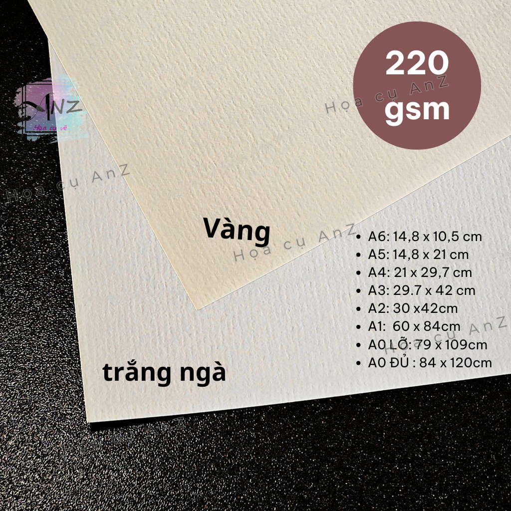 [ Giá Tốt ] Giấy canson vẽ màu vân ngang loại dày size A4, A3, giấy ...