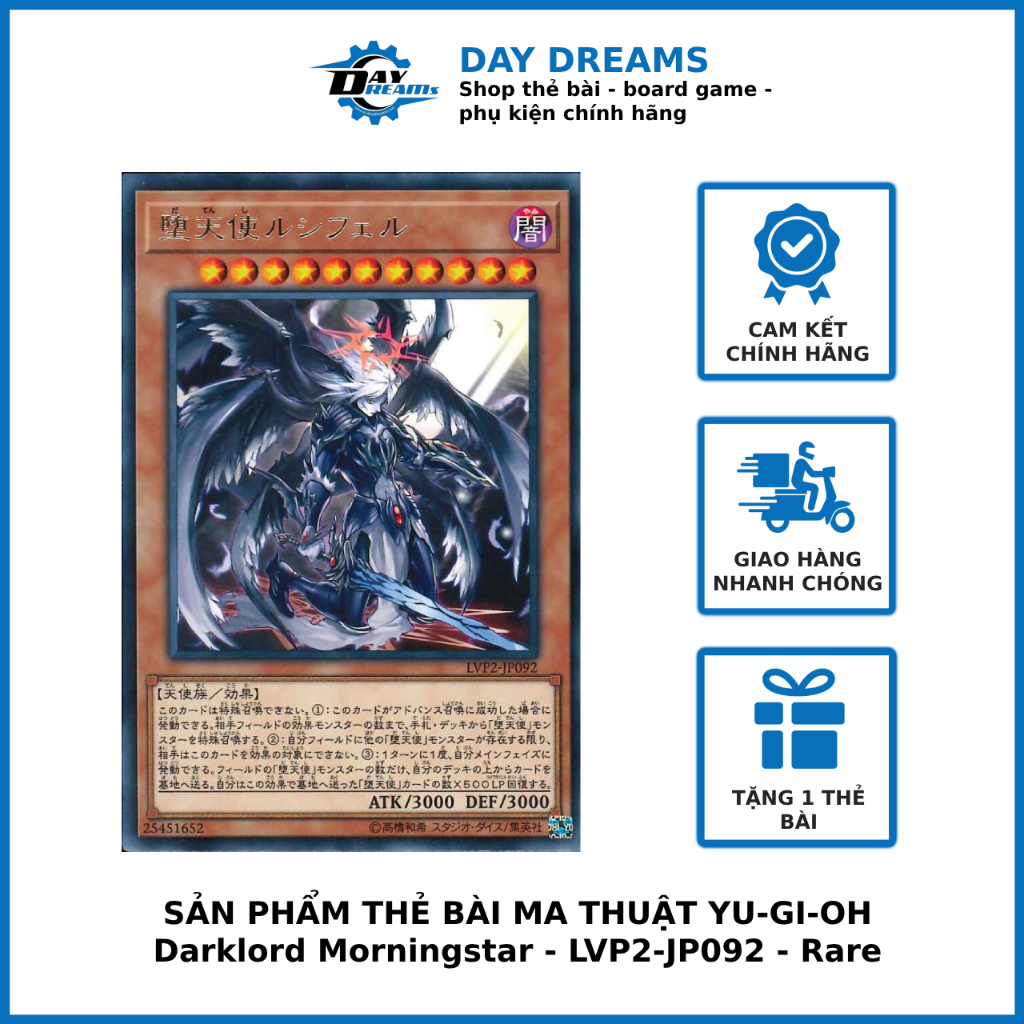 THẺ BÀI YUGIOH CHÍNH HÃNG: Darklord Morningstar - LVP2-JP092 - Rare | Shopee Việt Nam