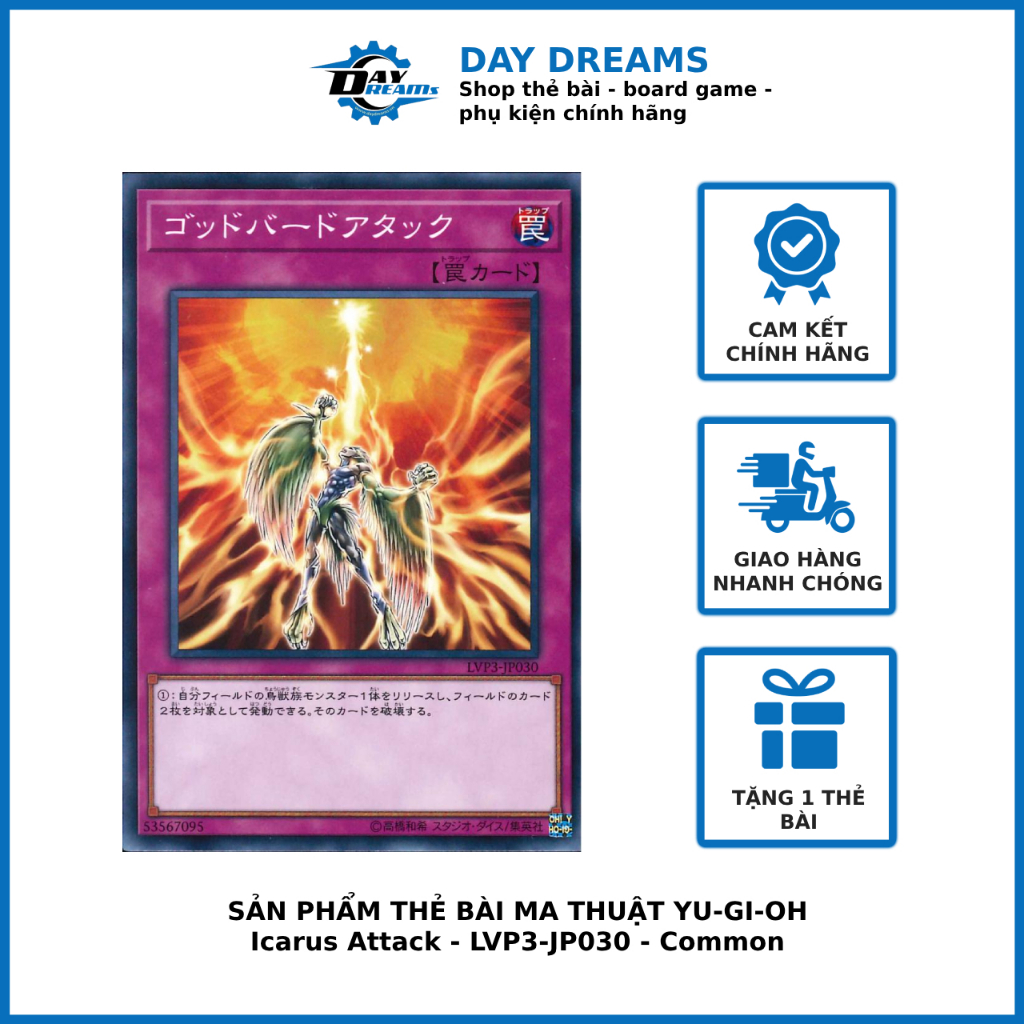 THẺ BÀI YUGIOH CHÍNH HÃNG: Icarus Attack - LVP3-JP030 - Common | Shopee Việt Nam