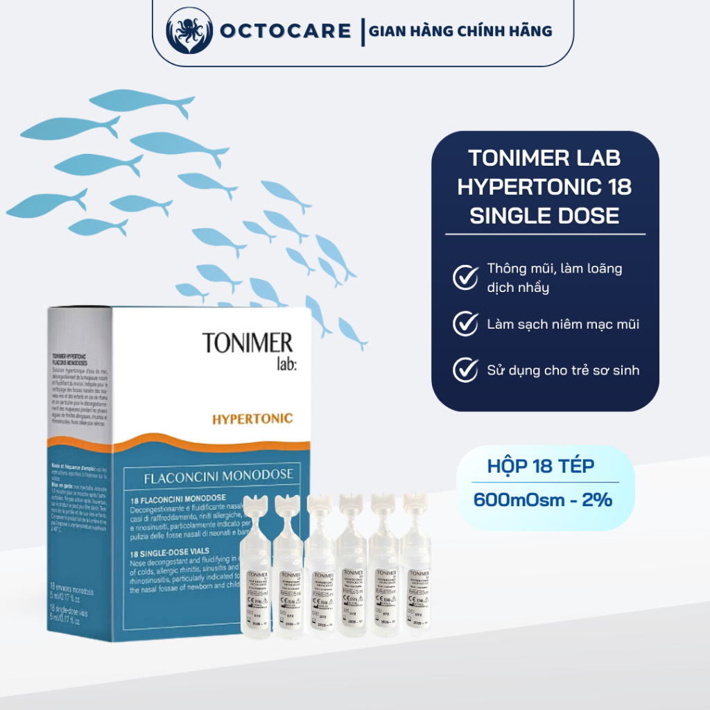 Tonimer Hypertonic 18 Single Dose Ưu Trương Vô Trùng – Giúp Thông Mũi ...