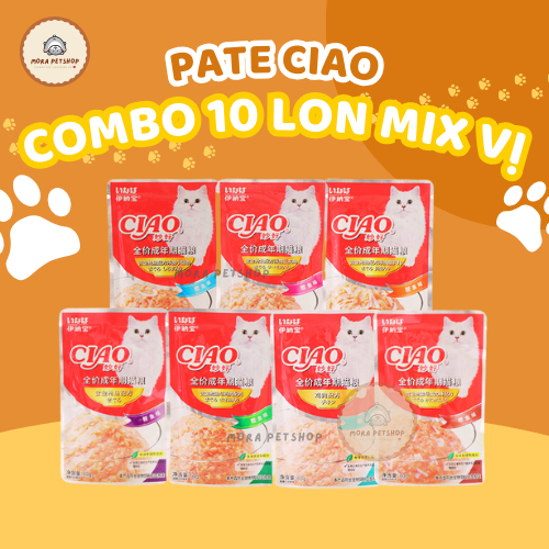 [COMBO 10 GÓI] Pate CIAO gói 60G cho mèo mọi lứa tuổi mix đủ vị thơm ngon bổ dưỡng | Shopee Việt Nam
