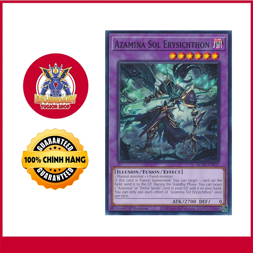 [Thẻ Bài Yugioh Chính Hãng] Azamina Sol Erysichthon | Shopee Việt Nam