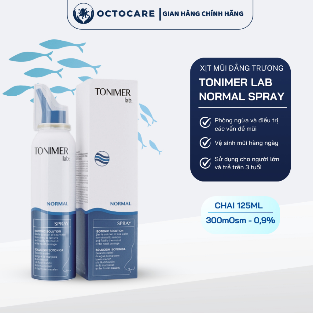 TONIMER LAB NORMAL SPRAY Xịt mũi nước biển sâu làm sạch niêm mạc mũi ...