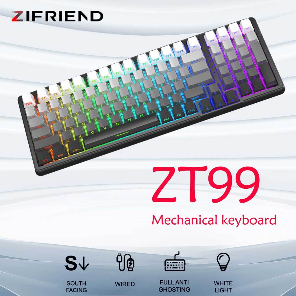 Bàn phím cơ ZIFRIEND ZT99/ZT104 Bàn phím game văn phòng Gasket Dây Bàn ...