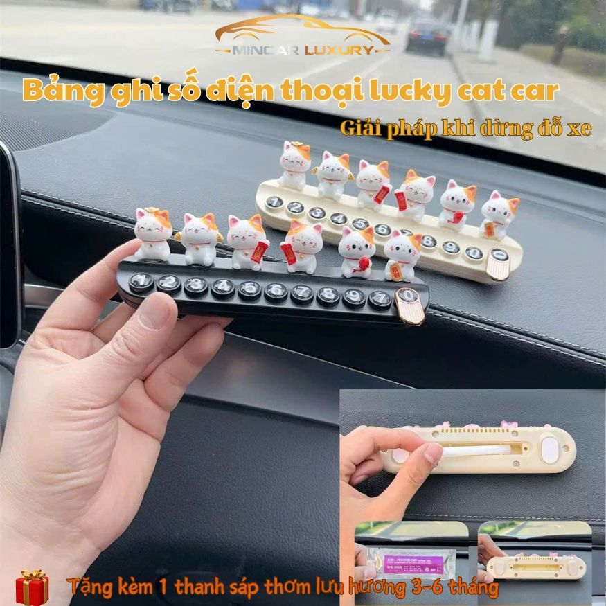 Bảng Số Điện Thoại Ô Tô Để Taplo Hình Mèo Lucky Cat Car - Giải Pháp Khi ...