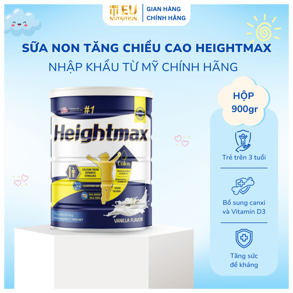 Sữa tăng chiều cao Heightmax 900g với Sữa non nhập khẩu từ Mỹ hàng ...