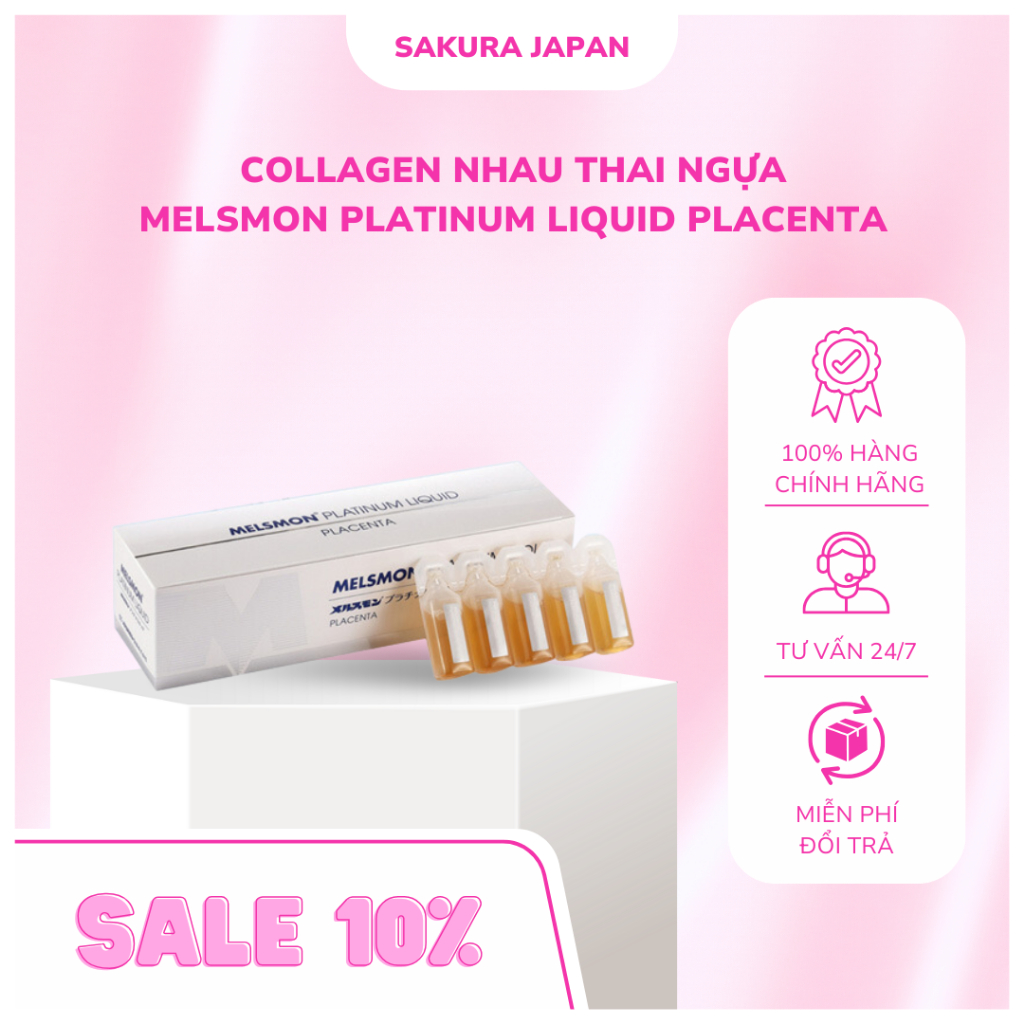 Collagen Nhau Thai ngựa Melsmon Platinum Liquid Placenta giúp Sáng Da ...