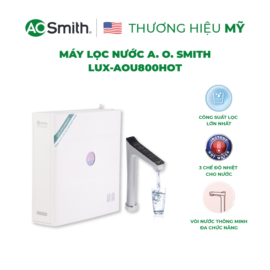 Máy Lọc Nước Đặt Gầm Công Suất Lớn A. O. Smith ROSS™ LUX-AOU800HOT | Shopee Việt Nam