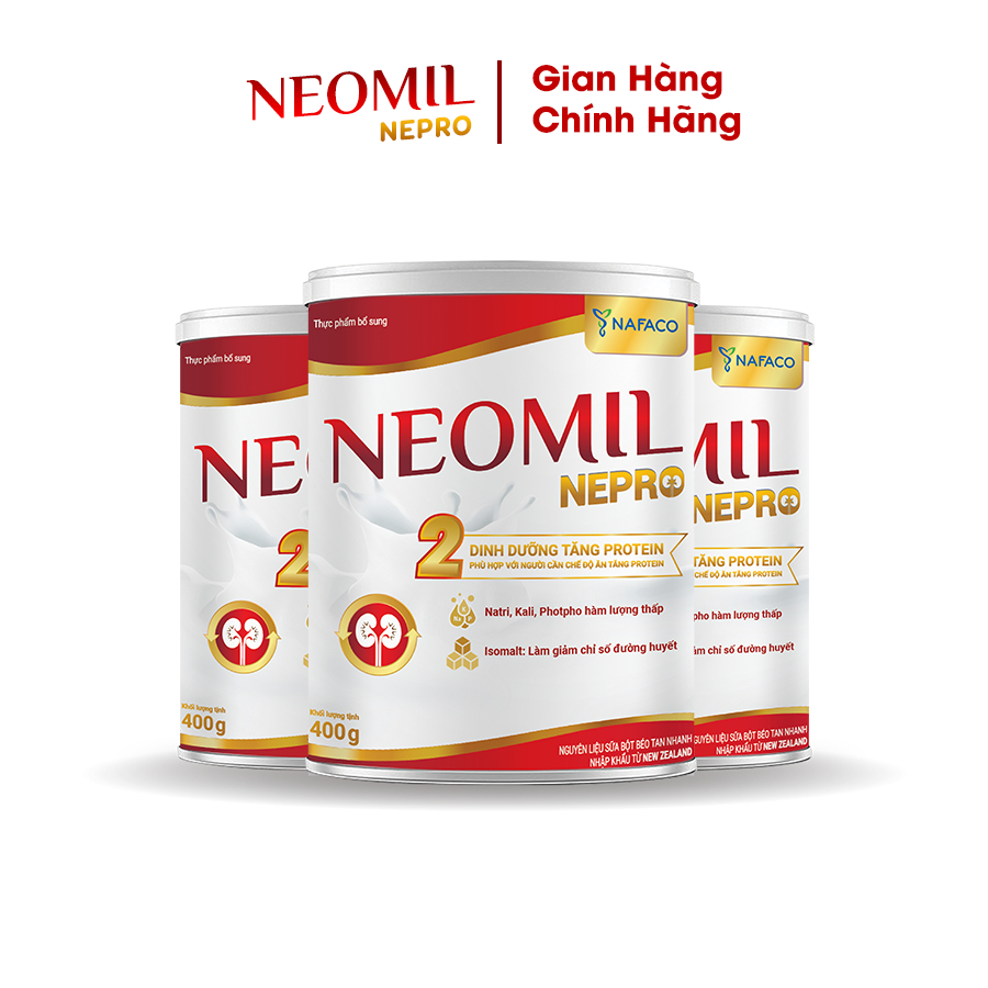 [Chính Hãng] Bộ 3 Lon Neomil Nepro 2 400g nguyên liệu nhập khẩu 100% - Sữa y tế Giàu Protein Cho ...
