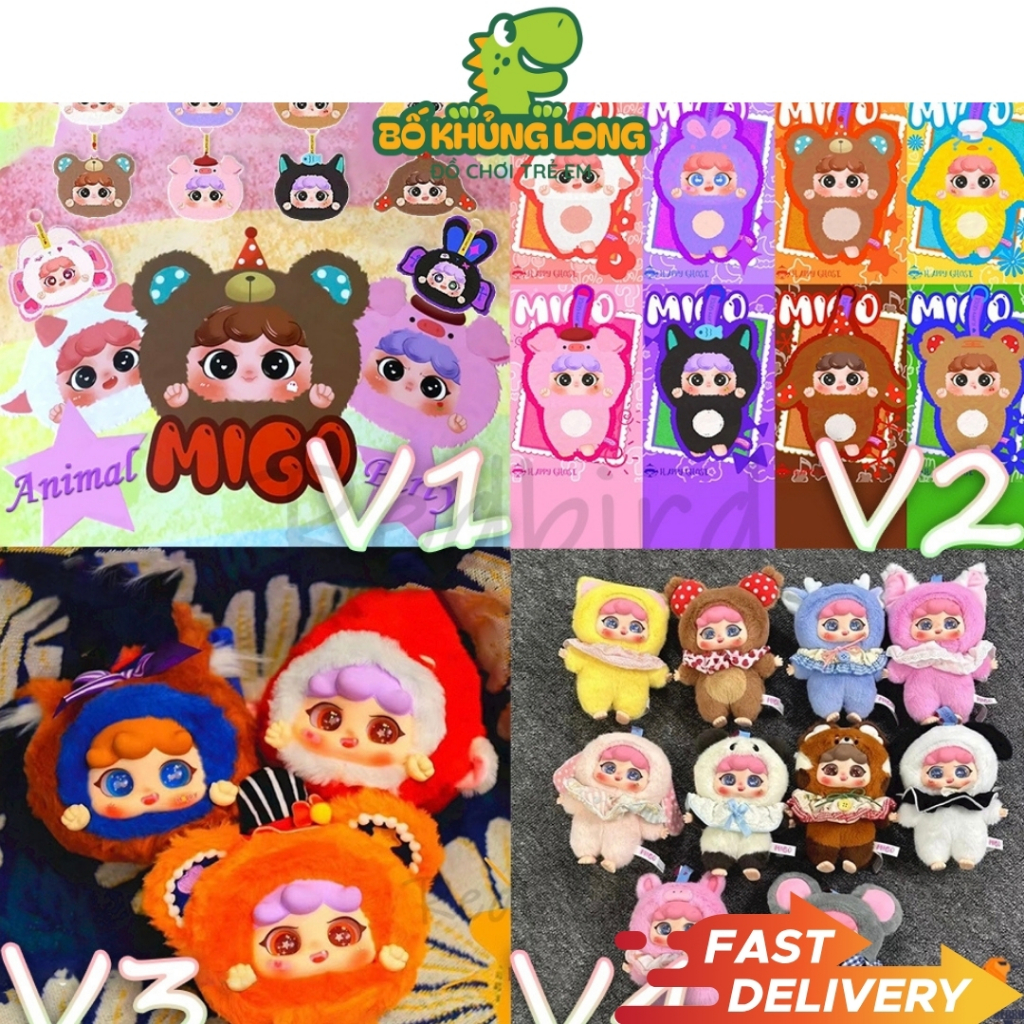Baby Three Migo V3 Gấu Bông Migo Animal Party Series Hoạt Hình Blind ...