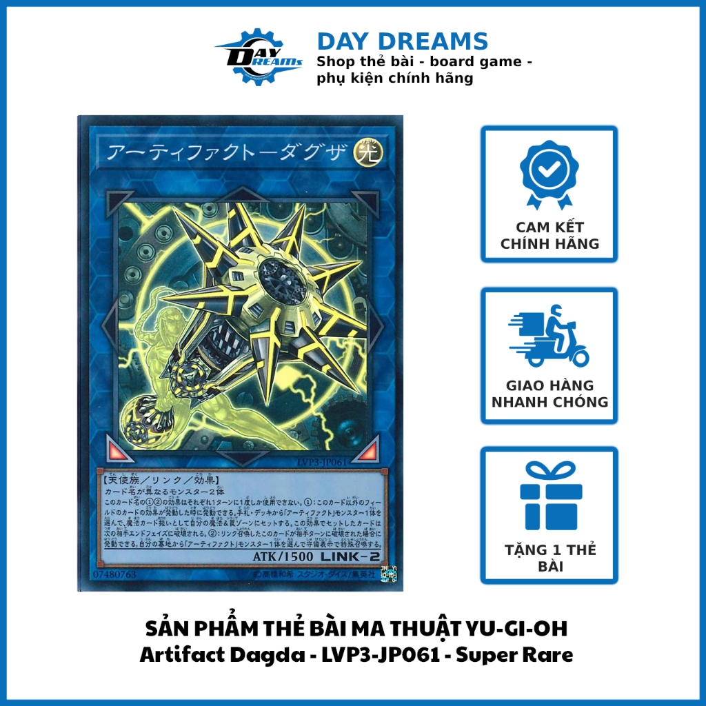 THẺ BÀI YUGIOH CHÍNH HÃNG: Artifact Dagda - LVP3-JP061 - Super Rare | Shopee Việt Nam