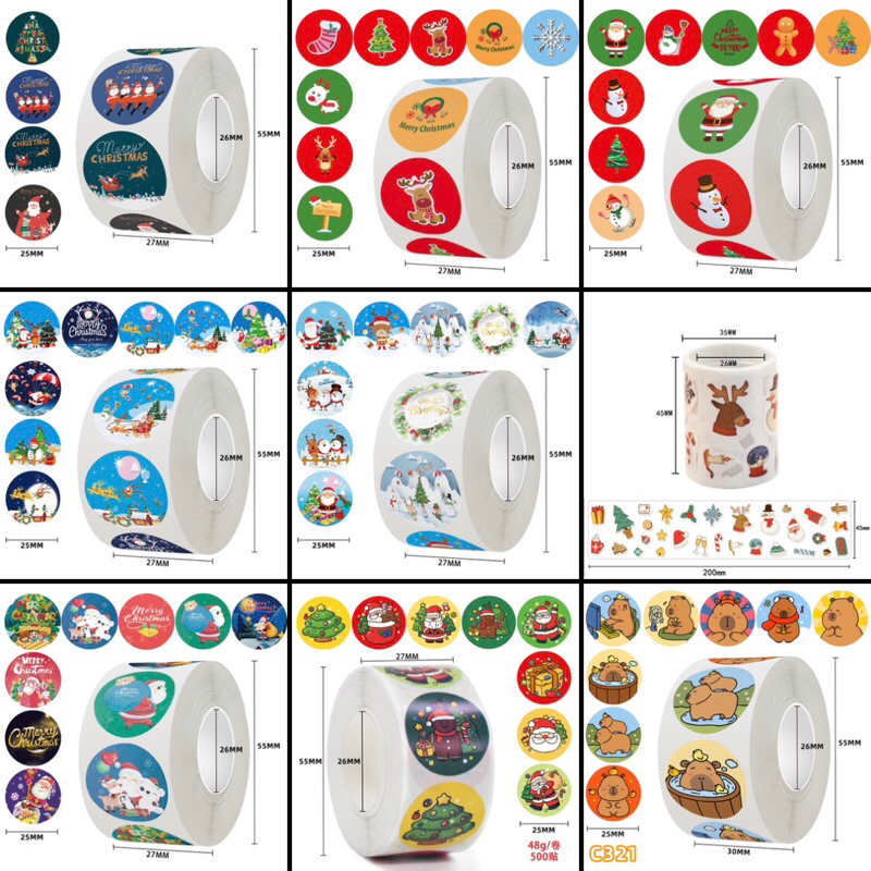DECANL STICK TEM DÁN NOEL, TẾT 2025, CAPYBARA 500 HÌNH SIÊU ĐẸP CUTE ...