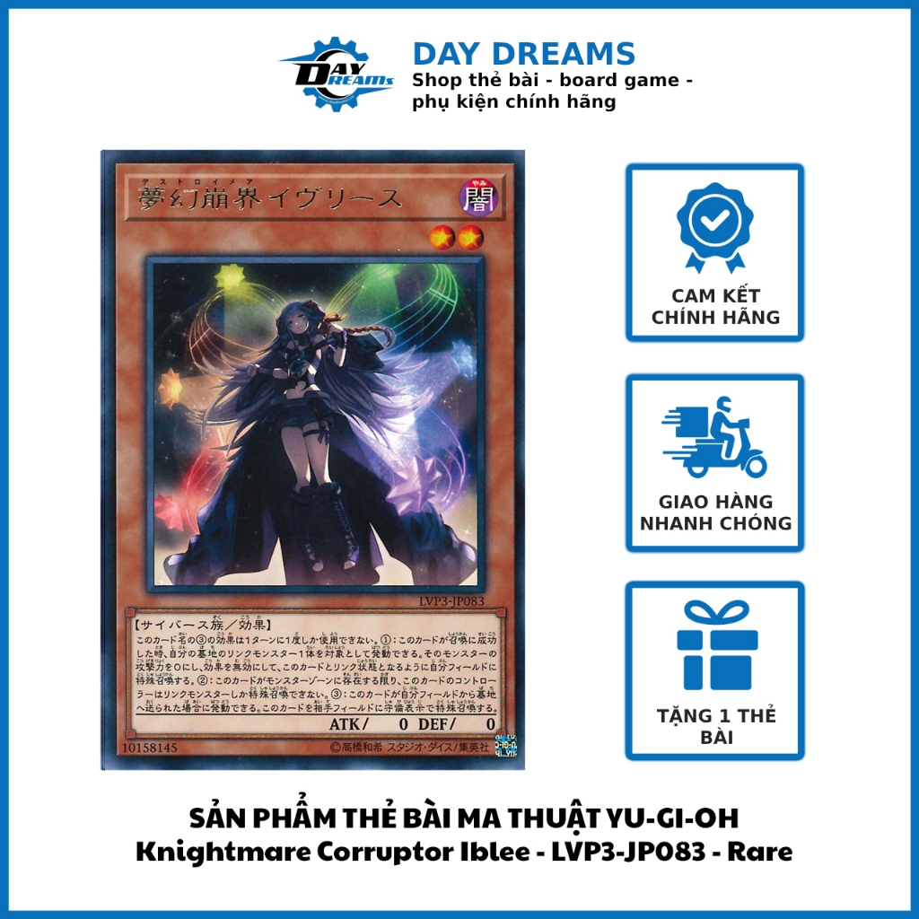 THẺ BÀI YUGIOH CHÍNH HÃNG: Knightmare Corruptor Iblee - LVP3-JP083 - Rare | Shopee Việt Nam