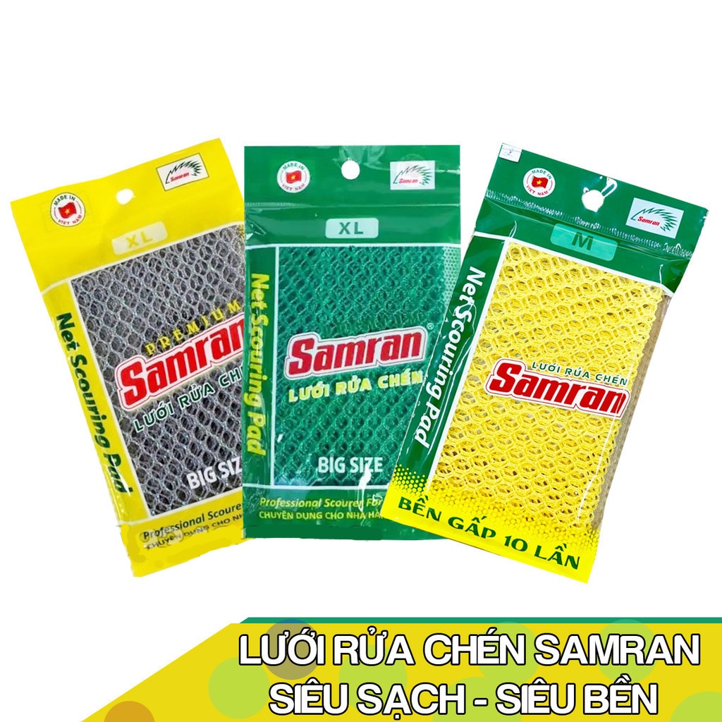 Lưới rửa chén SAMRAN siêu sạch, siêu bền - tùy chọn Size | Shopee Việt Nam