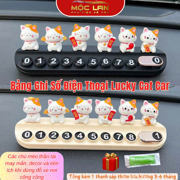 Bảng Số Điện Thoại Ô Tô Để Taplo Hình Mèo Lucky Cat Car - Giải Pháp Khi ...