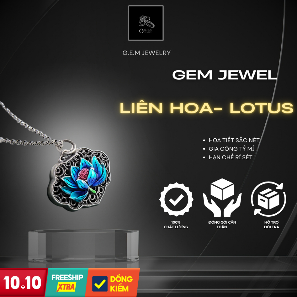 Dây chuyền nam, nữ GEM Jewels Liên Hoa Lotus DCTT004 | Shopee Việt Nam
