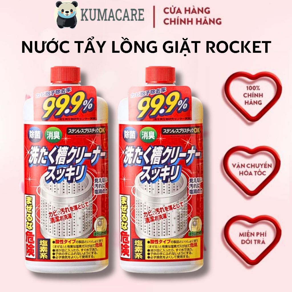 Nước Tẩy Vệ Sinh Lồng Máy Giặt ROCKET 99.9% 550g Nội Địa Nhật Bản, Dùng ...