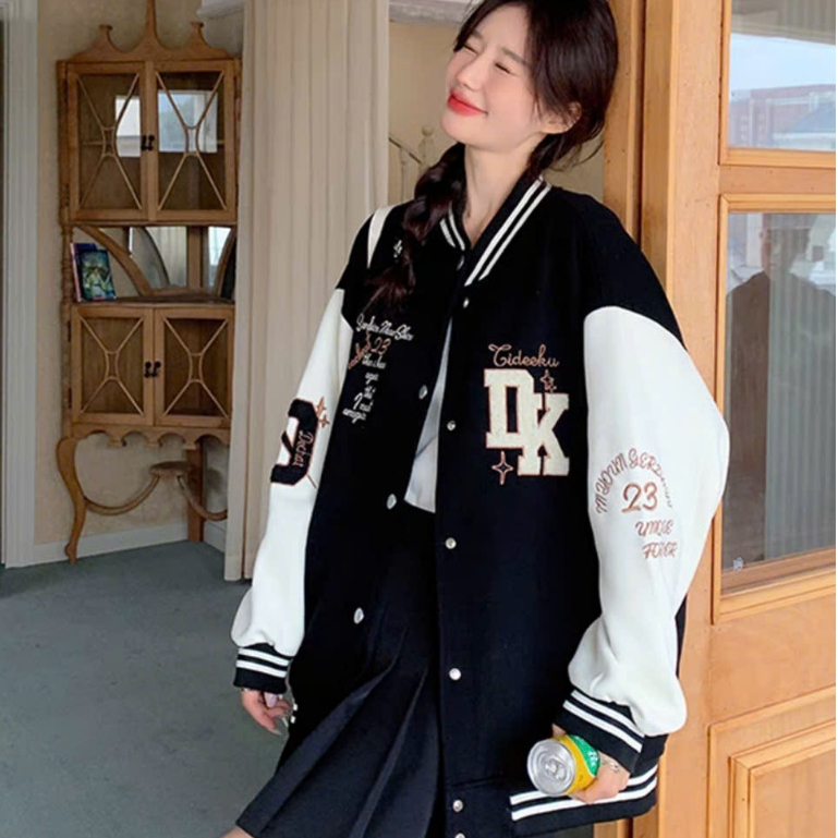 Áo Nỉ Khoác Bomber Jacket Nam Nữ DK Ko Mũ Studio, varsity local brand ...