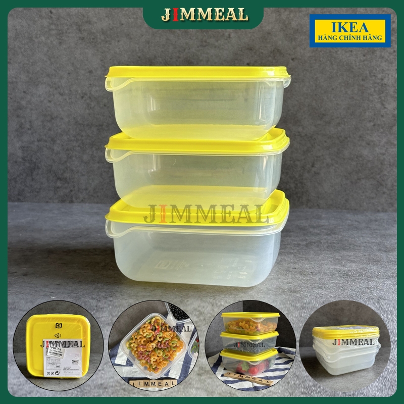 [Chính Hãng] [IKEA] Set 3 Hũ Nhựa, Hộp Nhựa Vuông Đựng Thực Phẩm IKEA PRUTA 600ml Để Tủ Lạnh ...