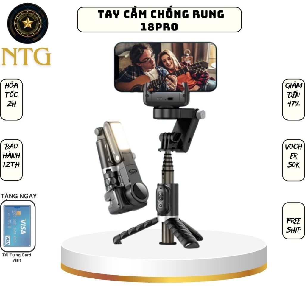 Tay Cầm Chống Rung Điện Tử Gimbal Q18 Có Bluetooth - Gimbal Điện Thoại Chống Rung - Có Chân Đỡ ...