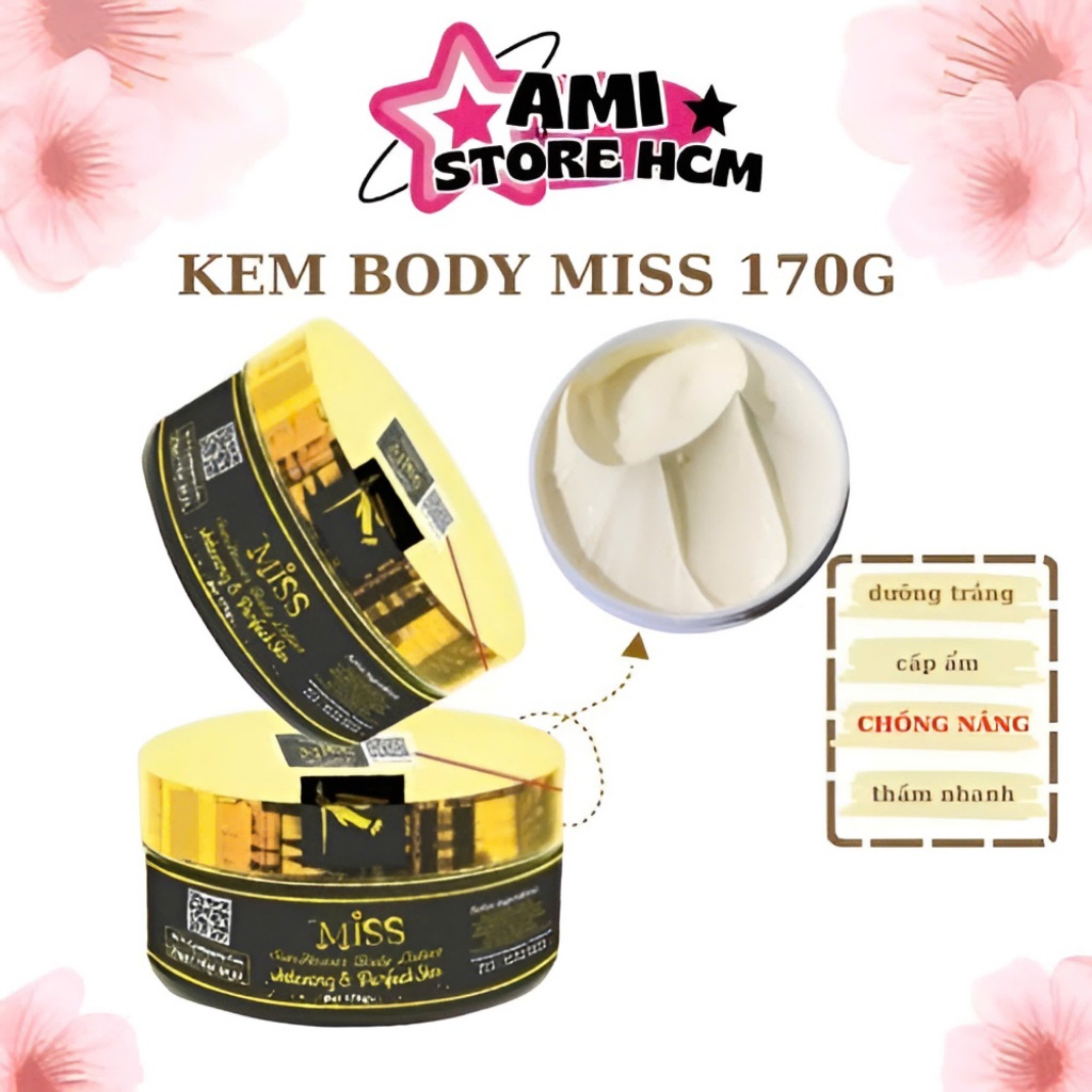 Kem Body MISS THÁI LAN Dưỡng Trắng, Nâng Tone Thấm Nhanh Hộp 170g ...