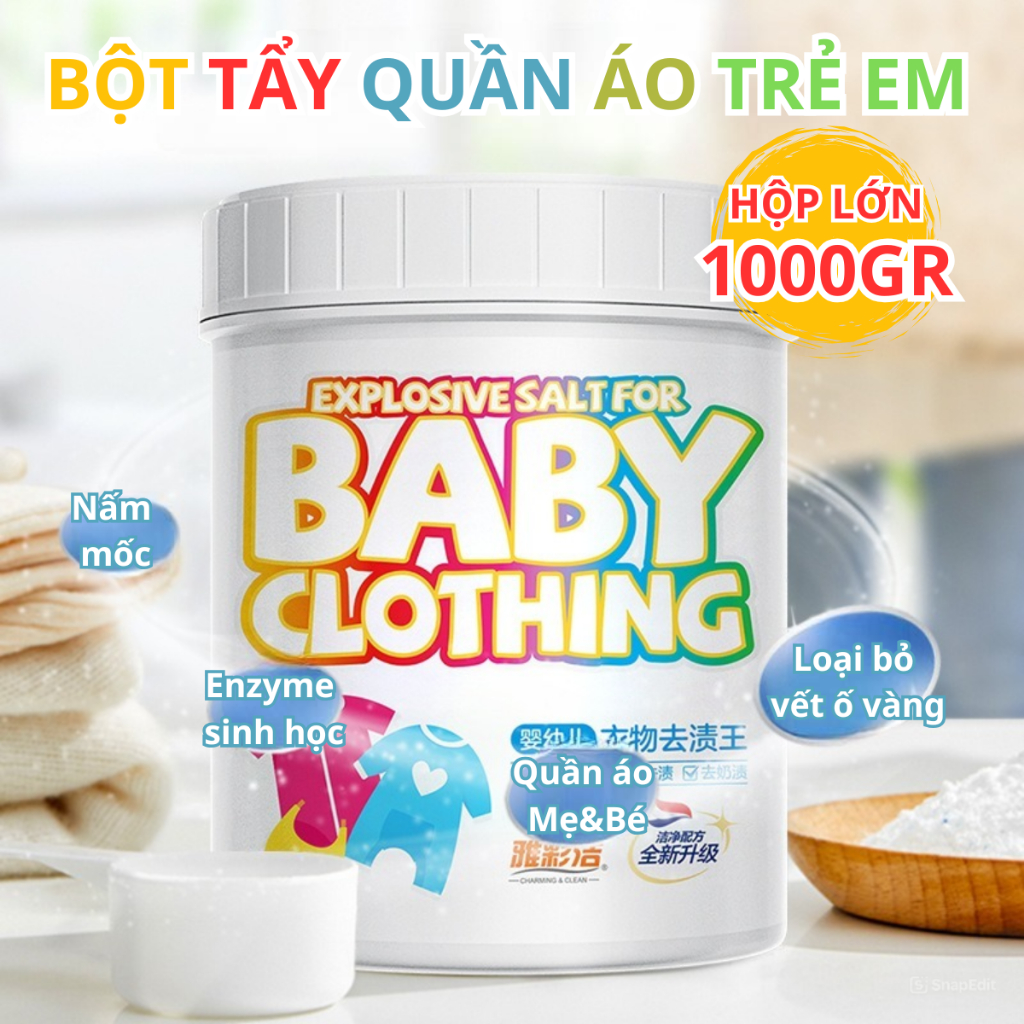 Bột Tẩy Quần Áo 1000Gr Đánh Bay Mọi Vết Bẩn - Làm Sạch Ố Vàng, Vết Dầu ...