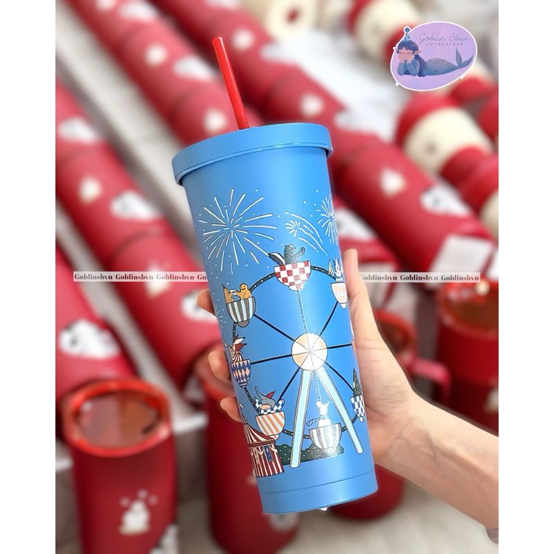 [Authentic] STARBUCKS LY GIỮ NHIỆT FERRIS WHEEL STAINLESS STEEL COLD ...