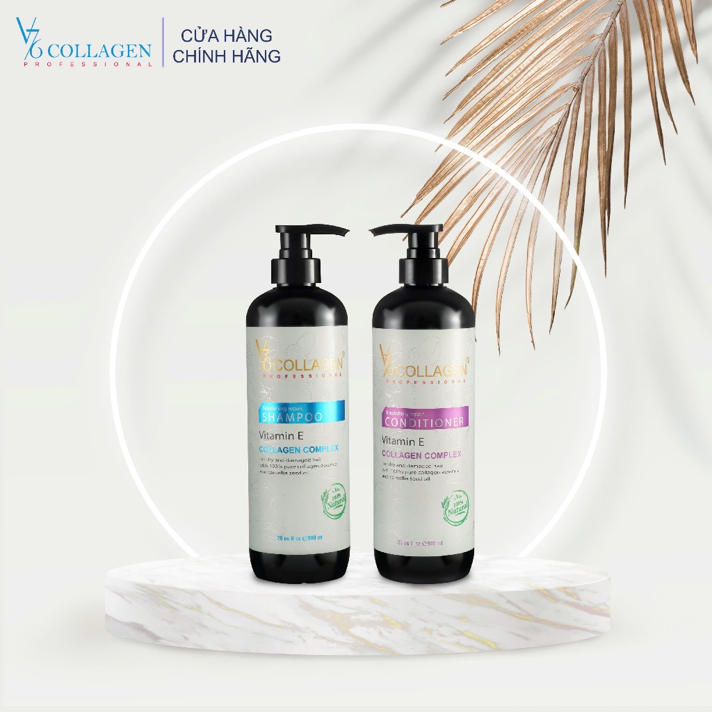 Dầu Gội V76 Collagen Vitamin E Phục Hồi Tóc Hư Tổn, tái tạo cấu trục ...
