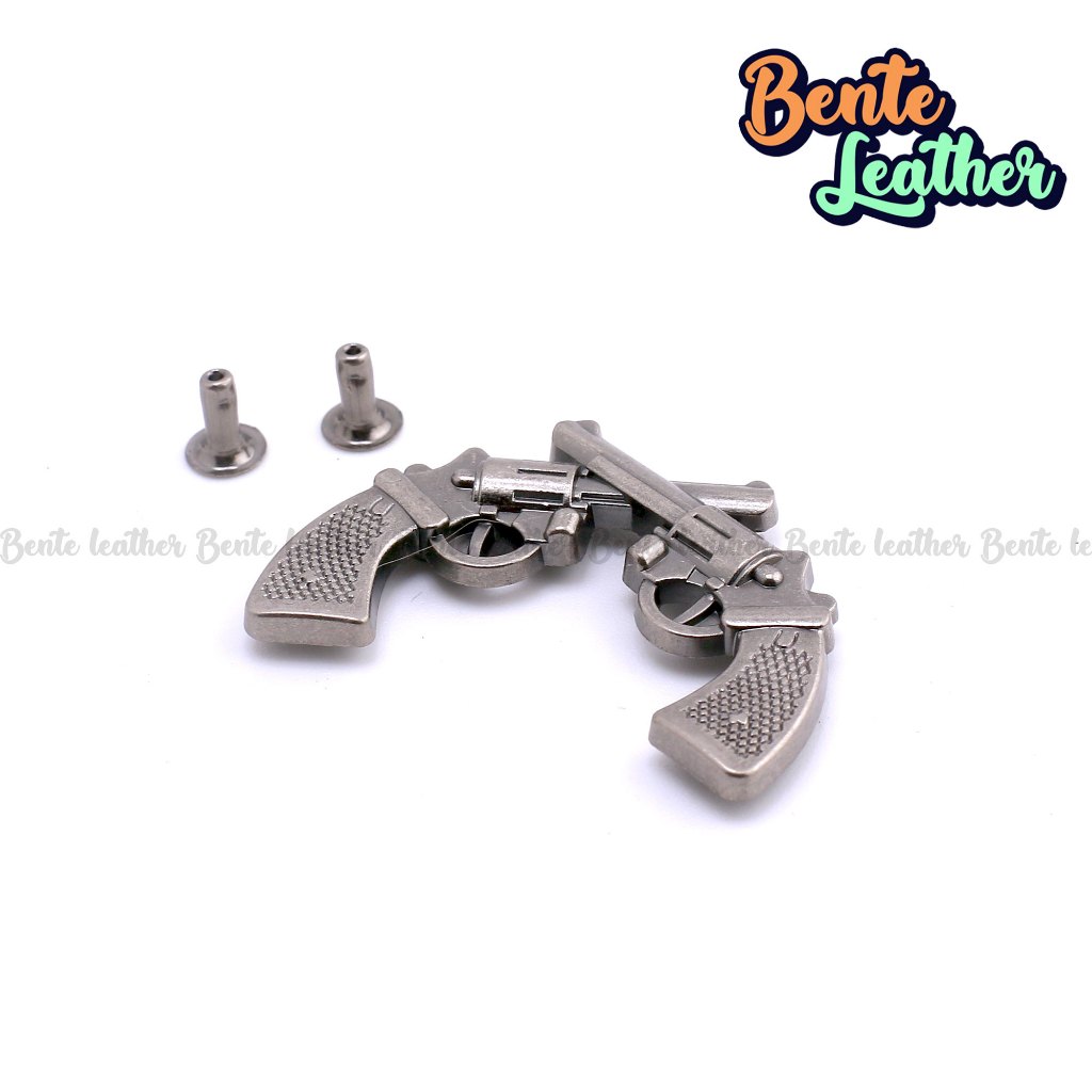 Nút CONCHOS cặp súng chéo handmade retro vintage đinh tán cổ điển phụ ...