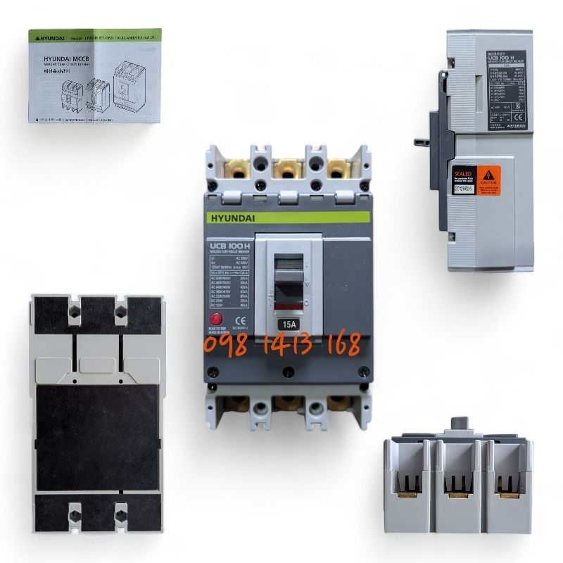 MCCB 3P 15A chính hãng Korea, đầy đủ phụ kiện kèm, full box | Shopee ...