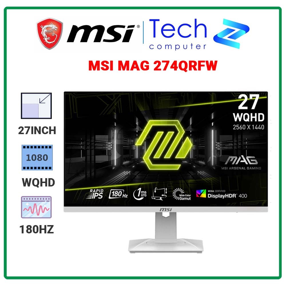 Màn hình MSI MAG 274QRFW 27" Rapid IPS 2K 180Hz chuyên game | Shopee ...