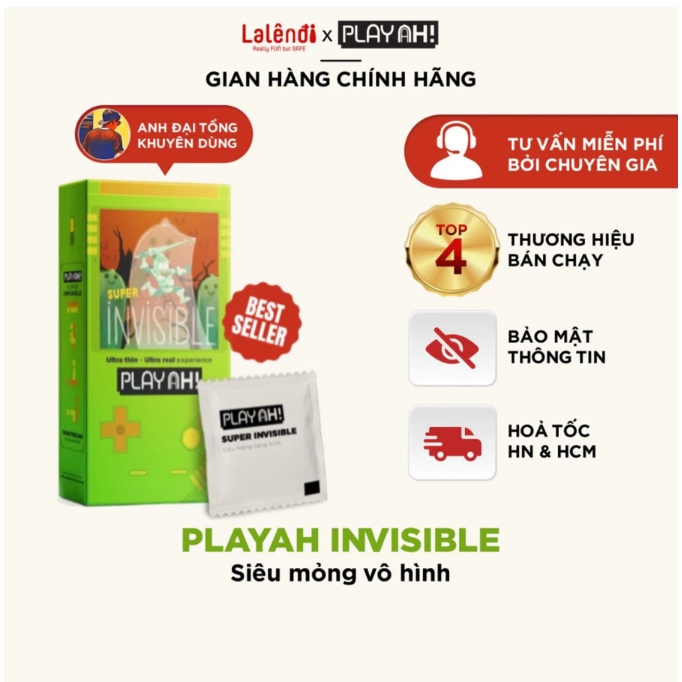 Combo Bao Cao Su PLAYAH Super Invisible Siêu Mỏng Kết Hợp Lust ...