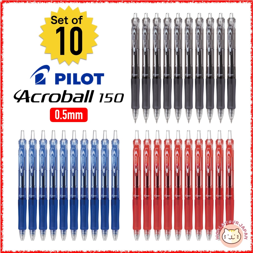 PILOT / ACROBALL 150 / Original Permanent Ink Ballpoint Pen / Set of 10 ...