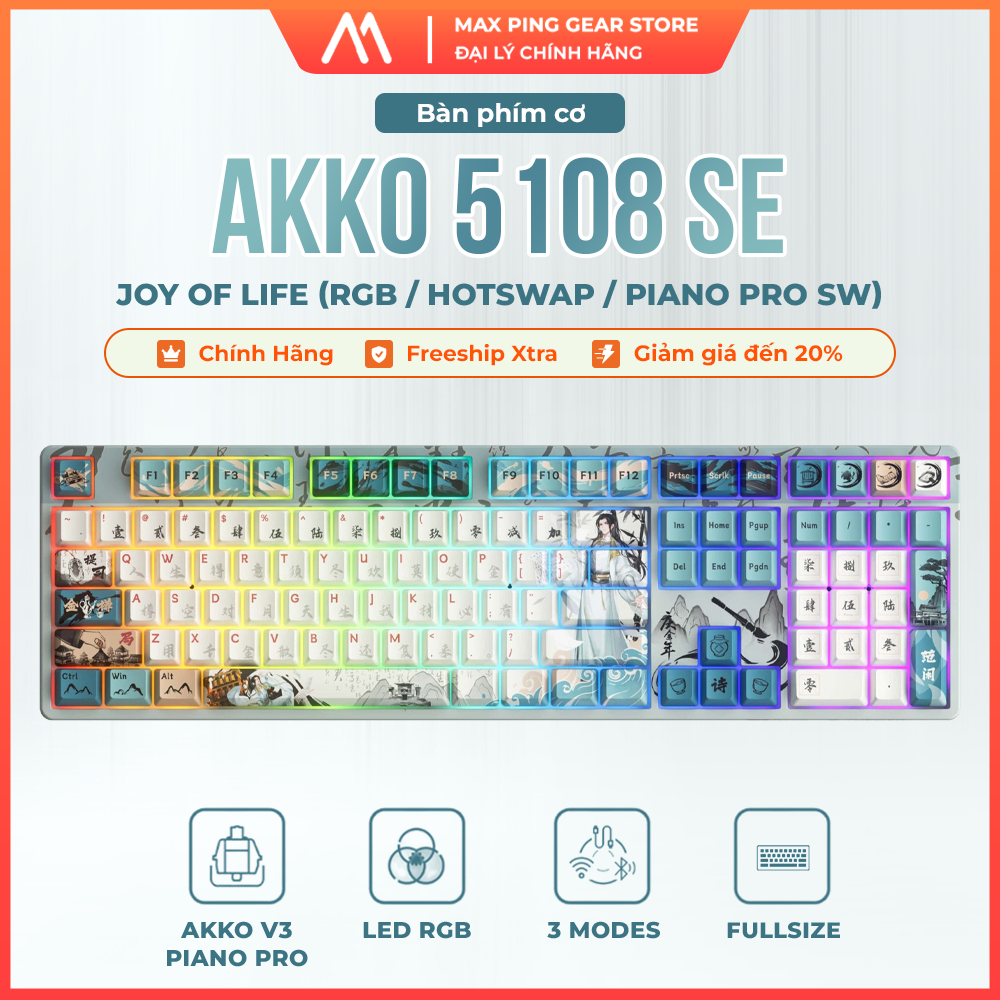 Bàn phím AKKO 5108 Joy of Life (RGB / Hotswap / Piano Pro sw) | Shopee ...